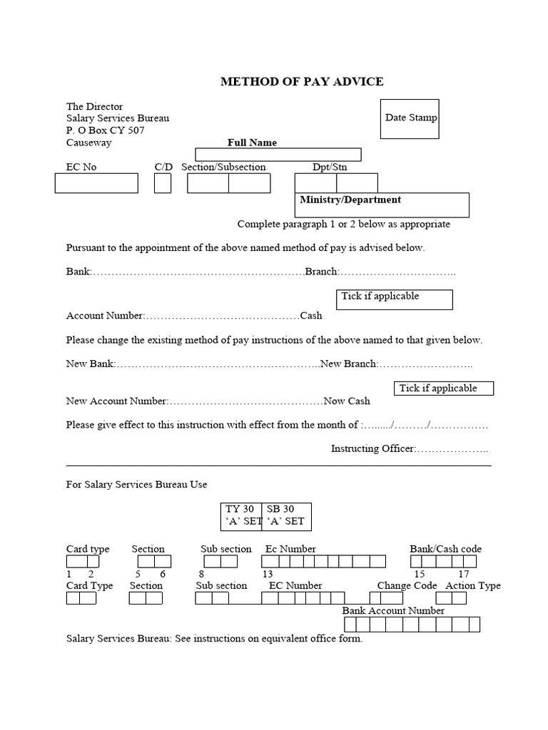 Method of Pay Advice | PDF