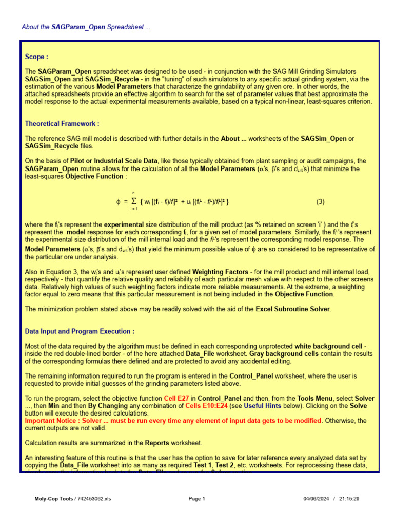 SAGParam Open | PDF | Least Squares | Mathematical Optimization