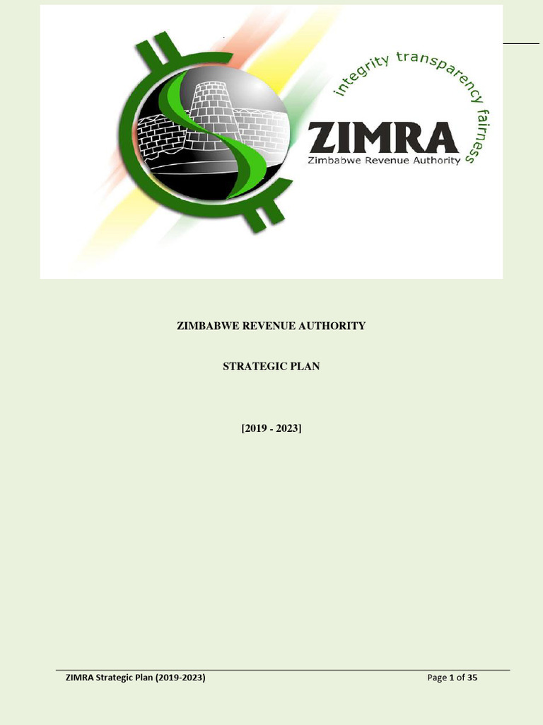 ZIMRA Strategy 2019-2023 | PDF | Taxes | Strategic Planning