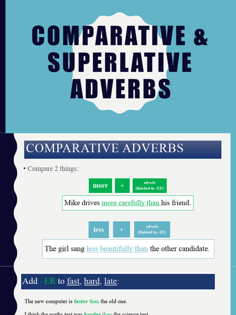 Comparative and Superlative Adverbs Guide | PDF | Language Arts ...