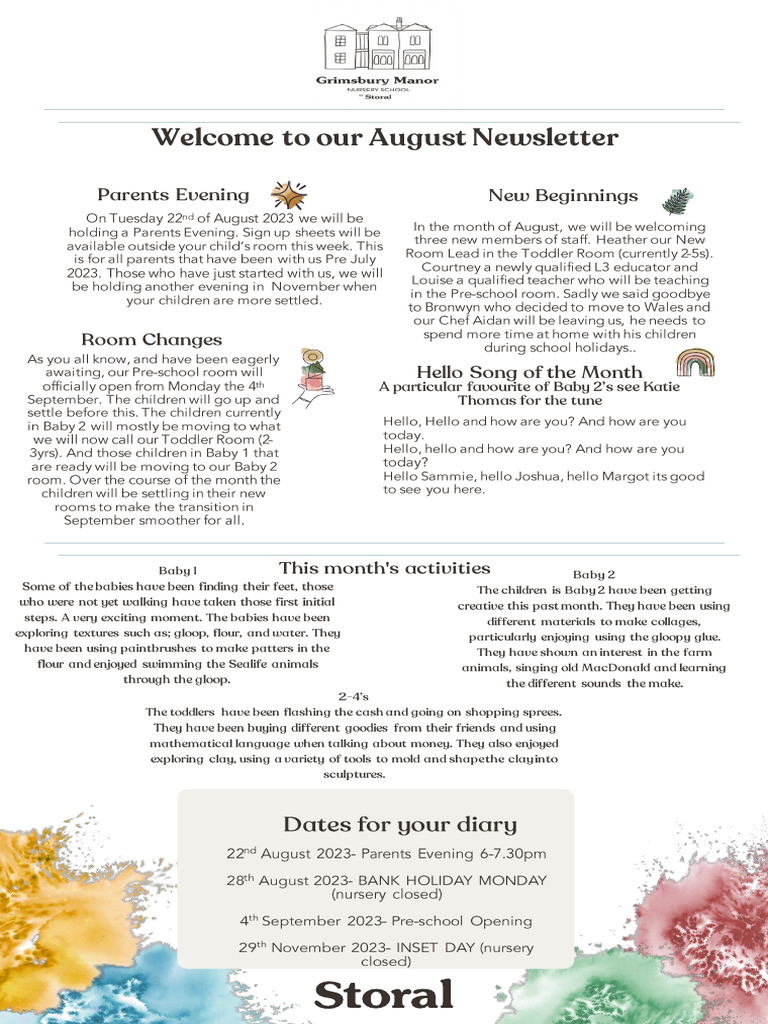 August Newsletter 1 | PDF