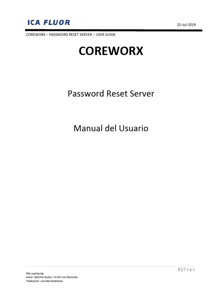 Guía de Usuario para Restablecer Contraseña Coreworx | PDF | Contraseña ...