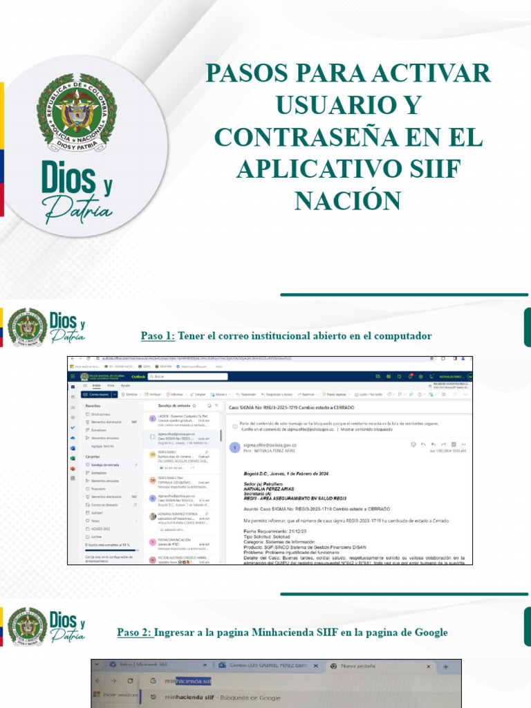 Diapositivas Paso A Paso Activaciã N de Usuario y Contraaseã A SIIF NaciÃ N | PDF