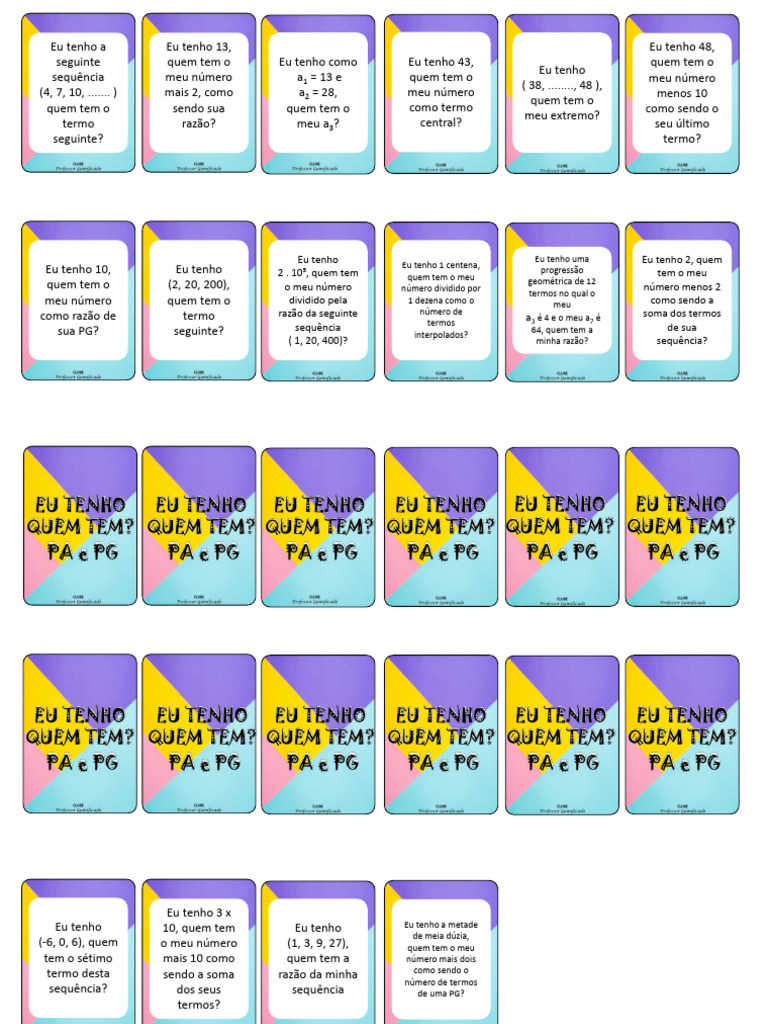 1 Eu Tenho, Quem Tem - PA e PG | PDF