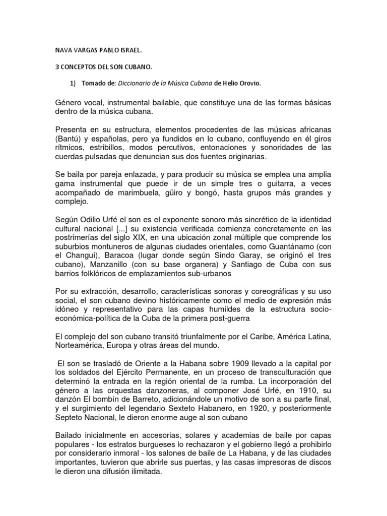Historia y Evolución del Son Cubano | PDF | Ritmo | Cuba