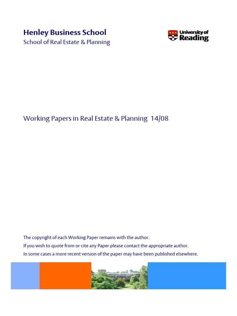 Henley Business School: Working Papers in Real Estate & Planning 14/08 ...