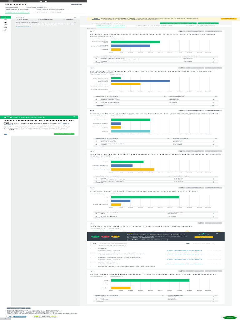 SurveyMonkey Analyze - Pollution | PDF