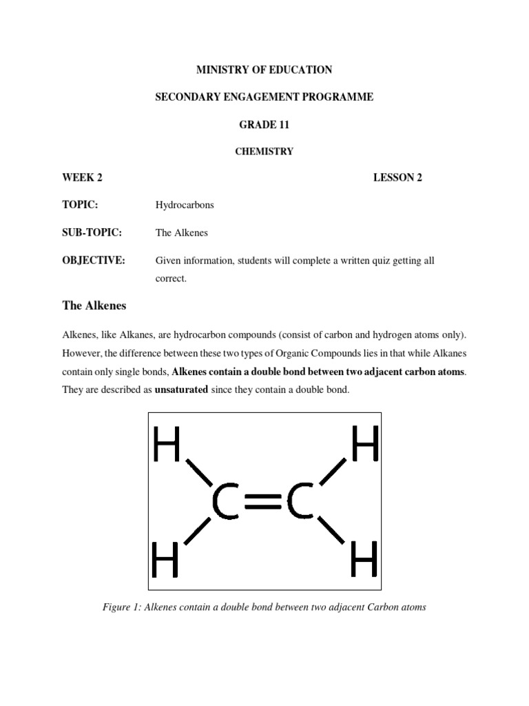 Grade 11 Chemistry Week 2 Lesson 2 | PDF | Alkene | Chemical Compounds