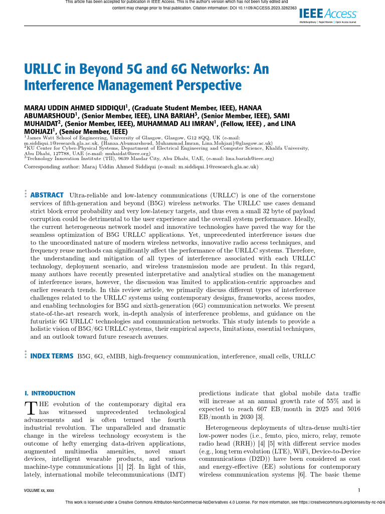 URLLC in Beyond 5G and 6G Networks An Interference | PDF | 4 G ...