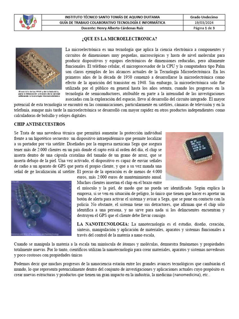 Que Es La Microelectronica | PDF | Nanotecnología | Circuito integrado