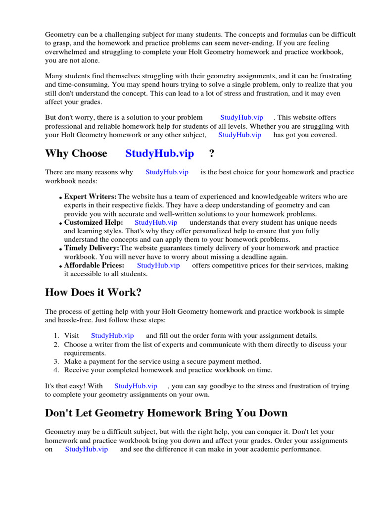 Holt Geometry Homework and Practice Workbook | PDF | Books | Worksheet