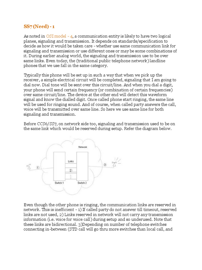 SS7 (Need) - 1: OSI Model - 4 | PDF | Telephone | Computer Network