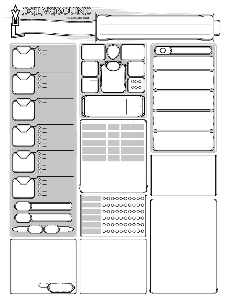DELVEBOUND Character Sheet UA (Fillable) v1.6 | PDF | Grappling
