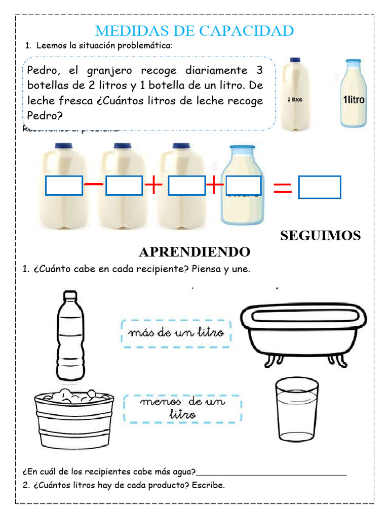 ficha de medidas de capacidad | PDF