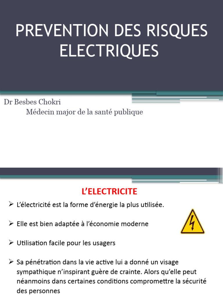 Prévention Des Risques Électriques Final | PDF | Résistance (électricité) | Électricité