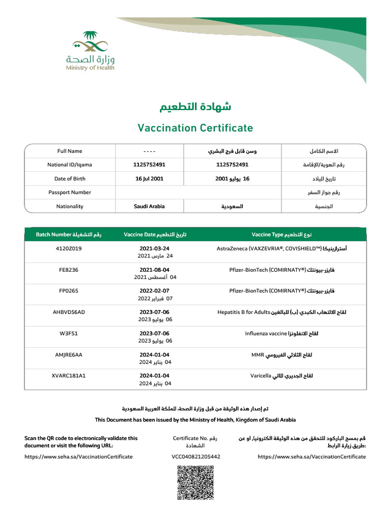 Sehaty Cert 2024 01 04 14.13.05PM | PDF | Public Health | Medicine