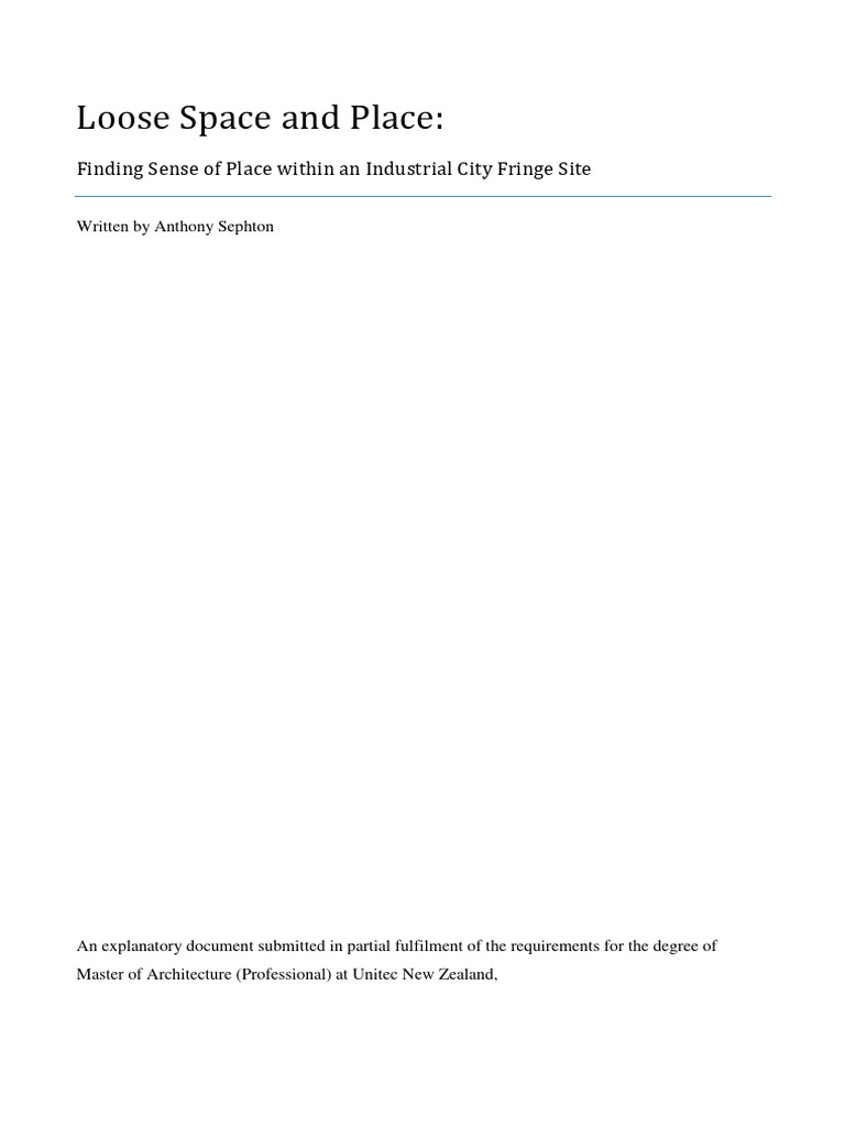 Loose Space and Place | PDF | Methodology | Urban Renewal