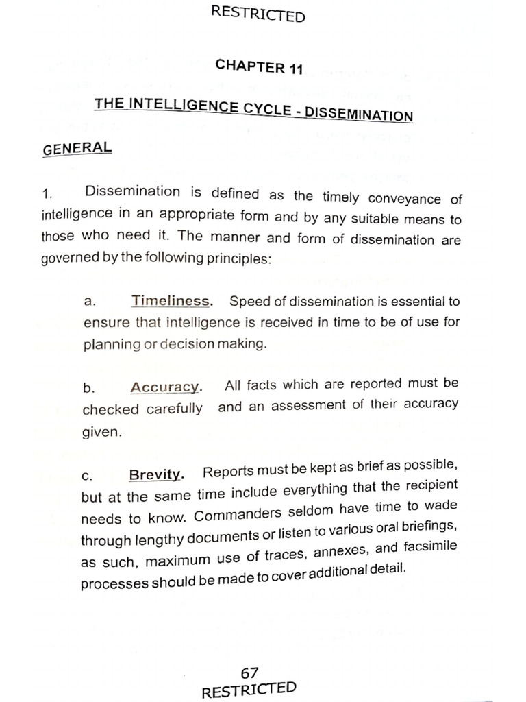 Intelligence Cycle - Dissemination | PDF
