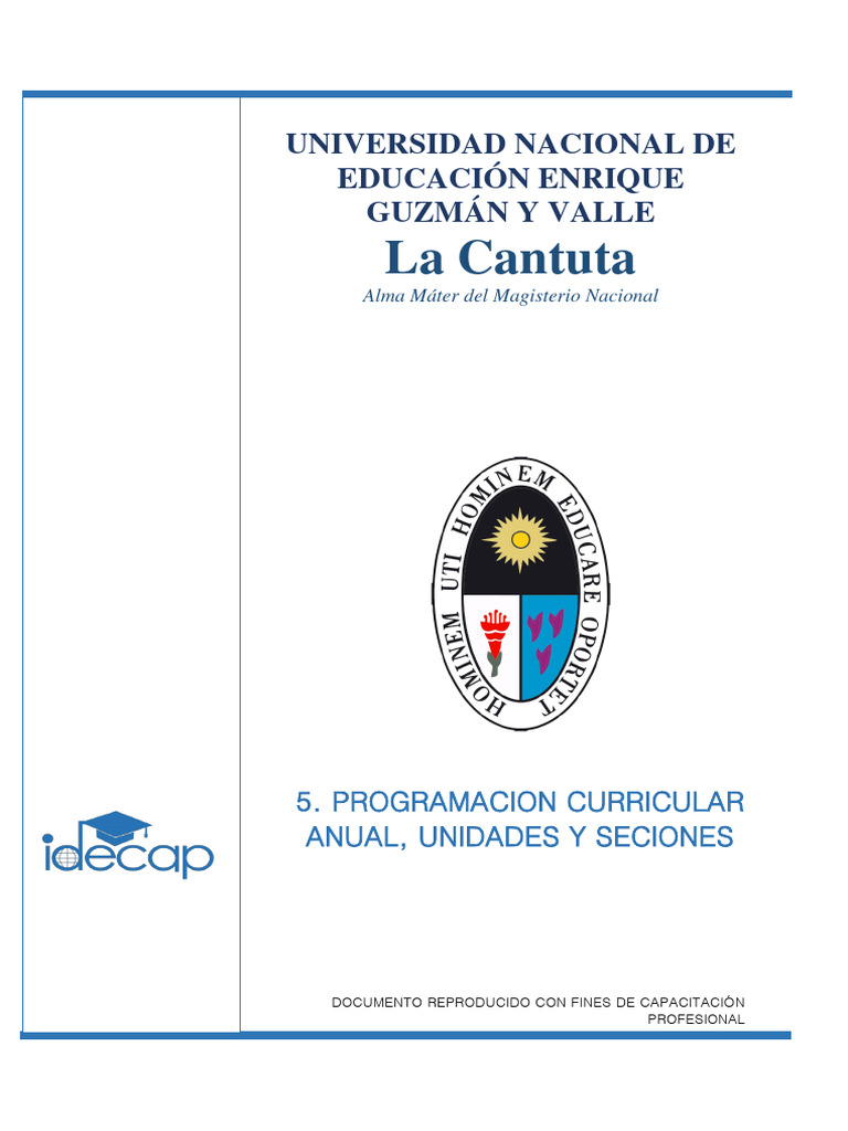 Modulo 5 - Programacion Curricular Anual, Unidades y Seciones | PDF ...