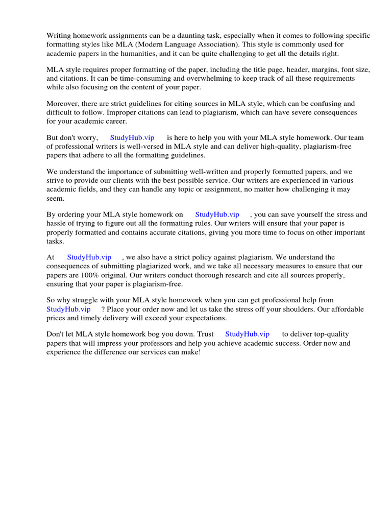 Mla Style Homework | Download Free PDF | Citation | Essays