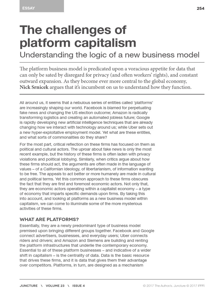 The Chalenges of Platform Capitalism | PDF | Sharing Economy | Capitalism
