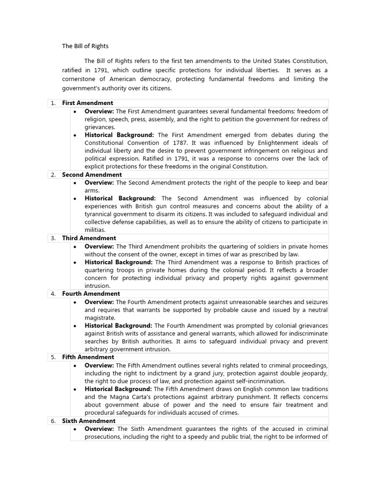 The Bill of Rights - Docx COURSE 1 | PDF | Sixth Amendment To The ...