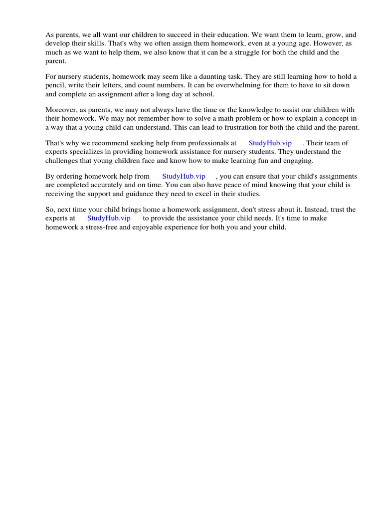 Homework For Nursery | PDF | Homework | Worksheet