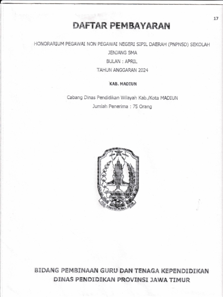 SPJ Honorium PNPNSD Bulan April Tahun 2024 Sman Kab. Madiun - 20240321 ...
