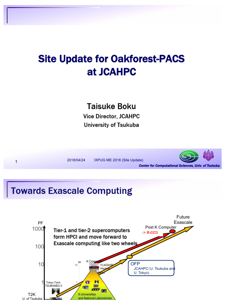 Site Update For Oakforest-PACS | PDF | Field Programmable Gate Array | Computer Architecture