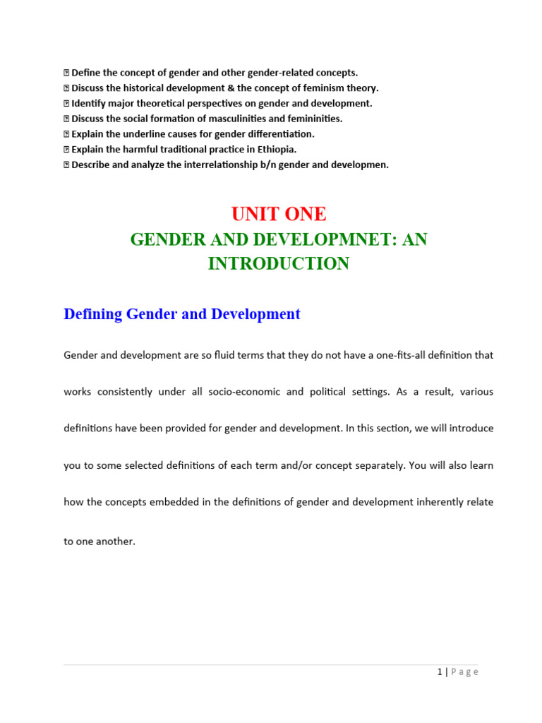 Gender and Development | PDF | Gender Studies | Gender