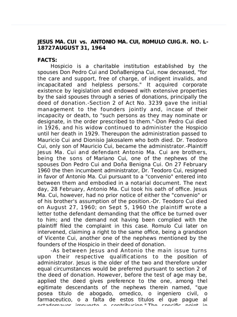 CUI vs. CUI Case Digest - PDF - Legal Education - Lawyer | PDF ...