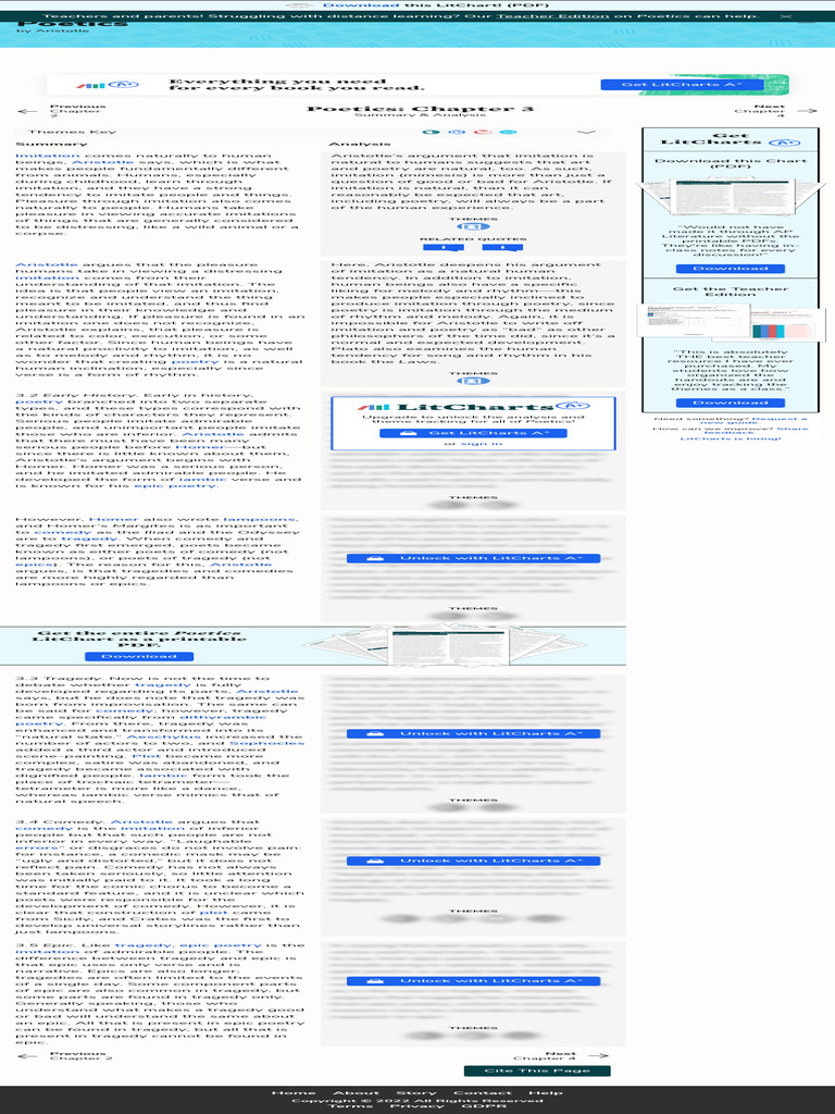 Poetics Chapter 3. The Anthropology and History of Poetry Summary & Analysis LitCharts ...