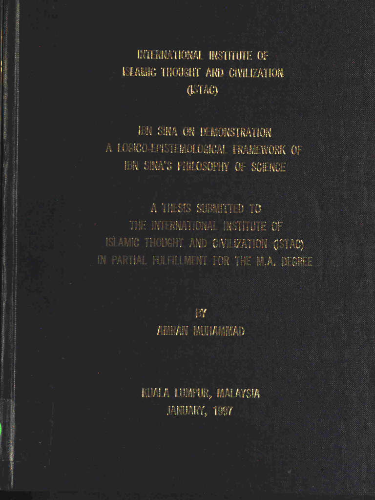 A Logic-epistemological Framework of Ibn Sinas Philosophy of Science | PDF