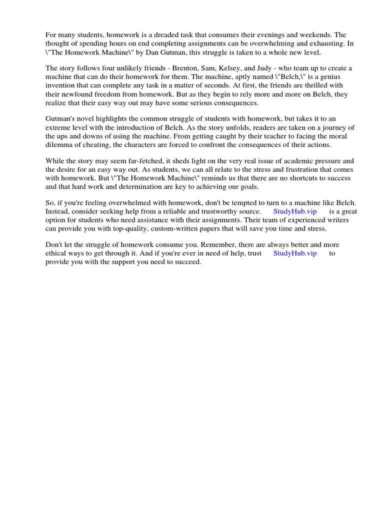 The Homework Machine Dan Gutman | PDF | Homework | Books