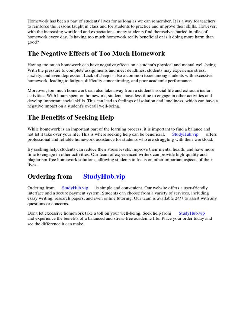 Is Having Too Much Homework Bad | PDF | Homework | Teachers