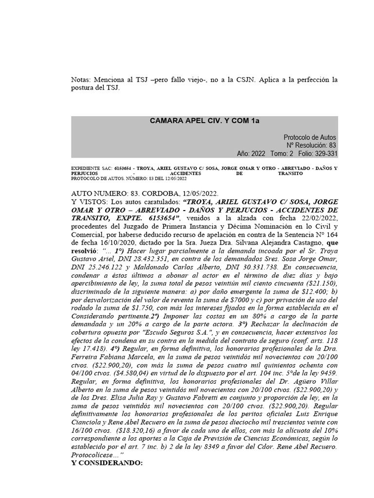 CC1 - Troya C Sosa - Perención Rechazo - Cómputo de Plazos | Descargar gratis PDF | Caso de ley ...