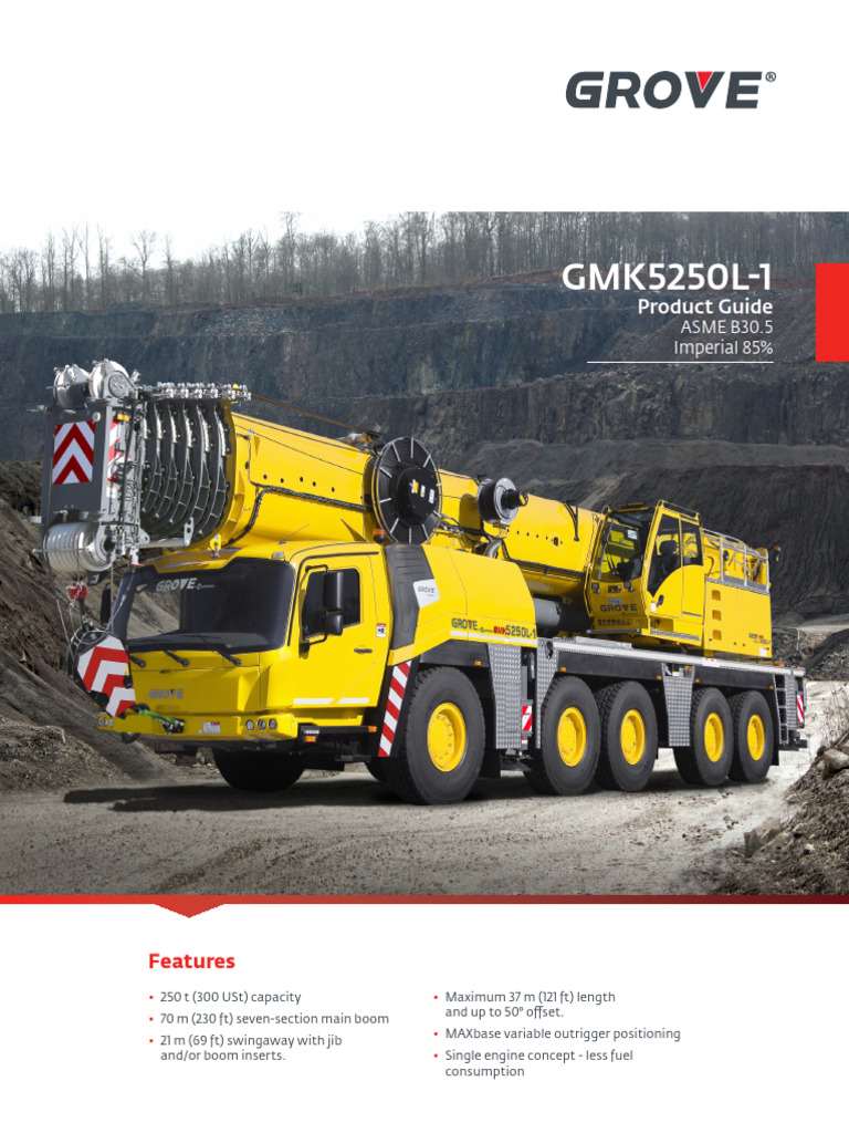 GMK5250L-1 Crane Product Overview | PDF | Crane (Machine) | Land Vehicles