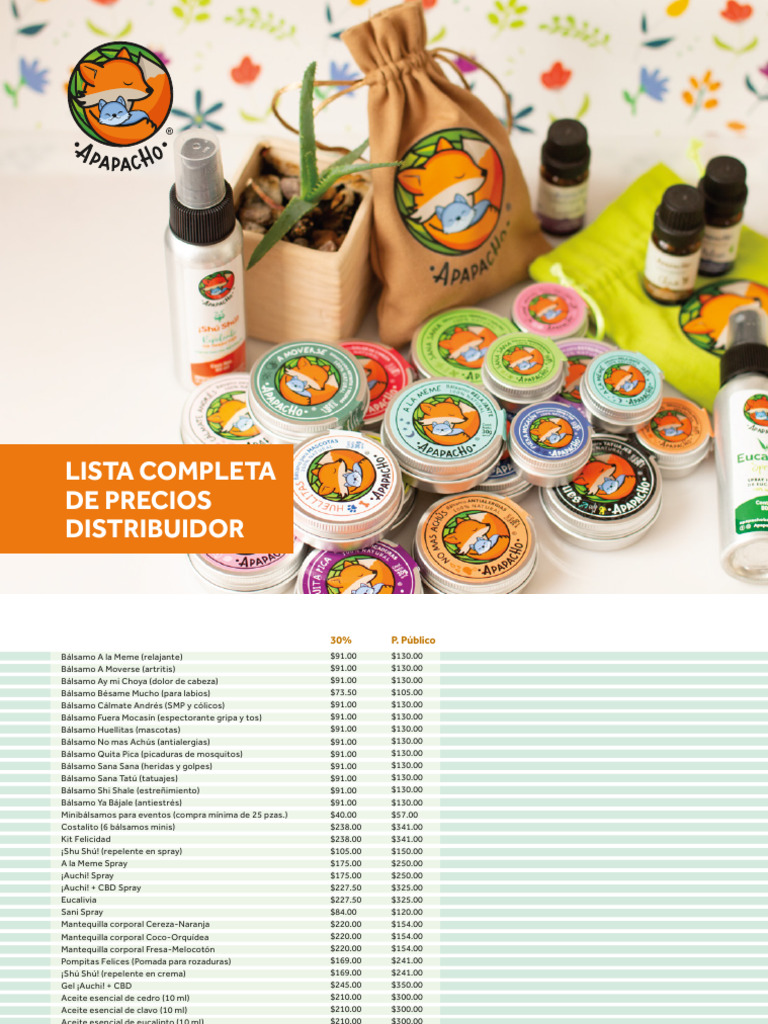 Lista de Precios de Bálsamos Apapacho | PDF | Salud y bienestar
