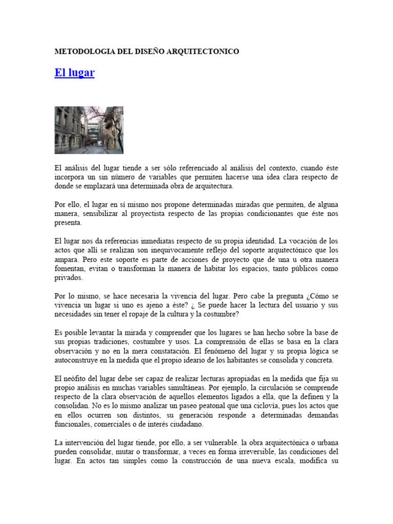 Metodologia Del Diseno Arquitectonico | PDF | Diseño | Plan de estudios