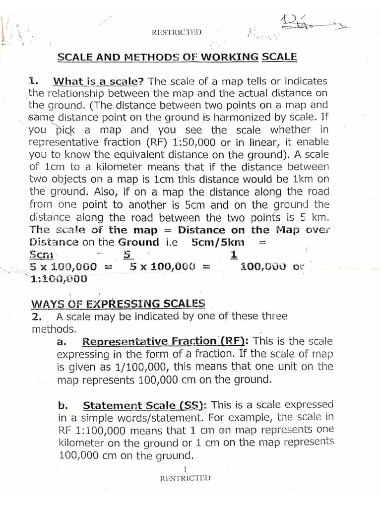 Scale and Methods of Working Scale | PDF