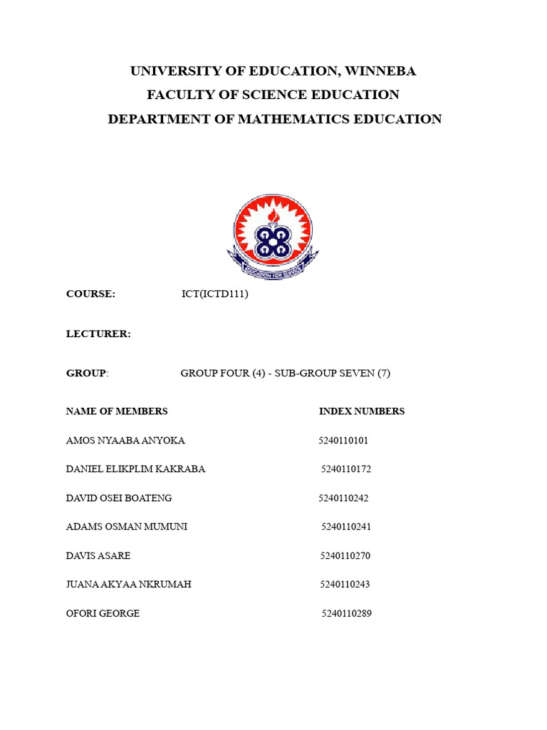 Group 4 Sub-Group 7 ICT Assignment | PDF | Numbers | Function (Mathematics)