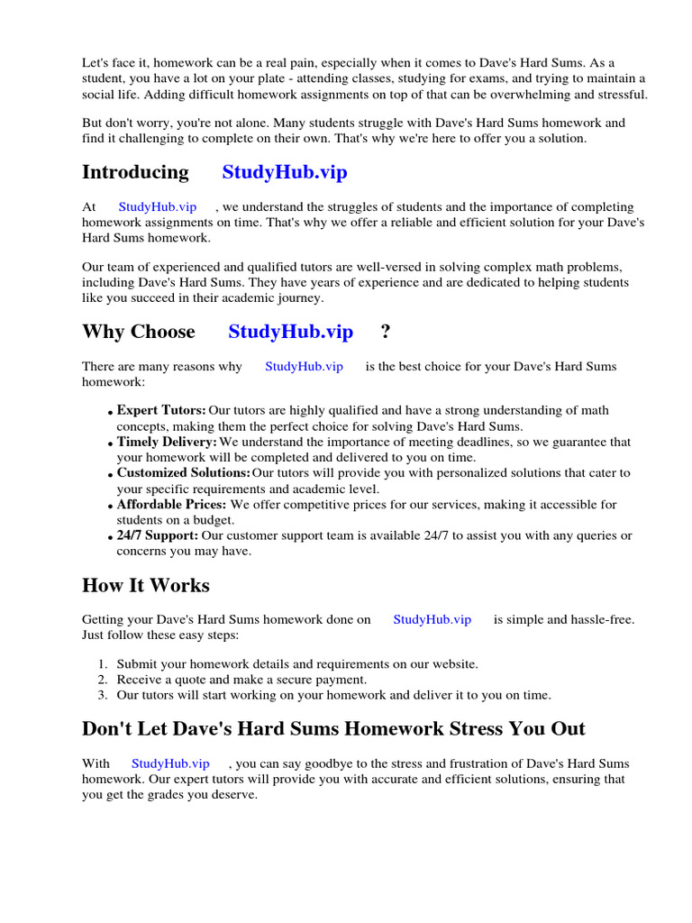 Dave Hard Sums Homework | PDF | Homework | Mathematics
