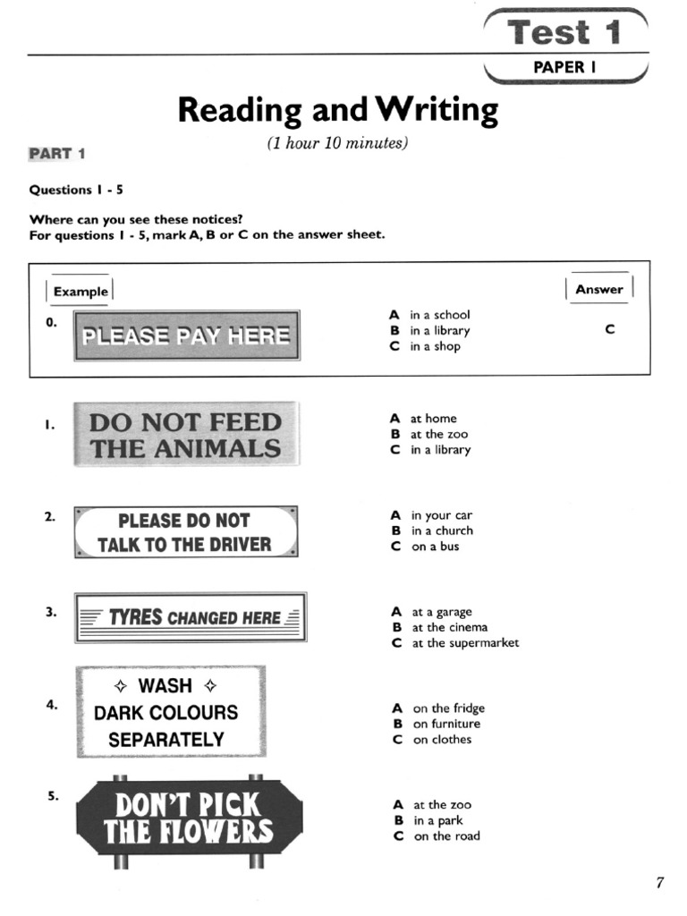 Ket Gs Reading Writing-7-17 | PDF