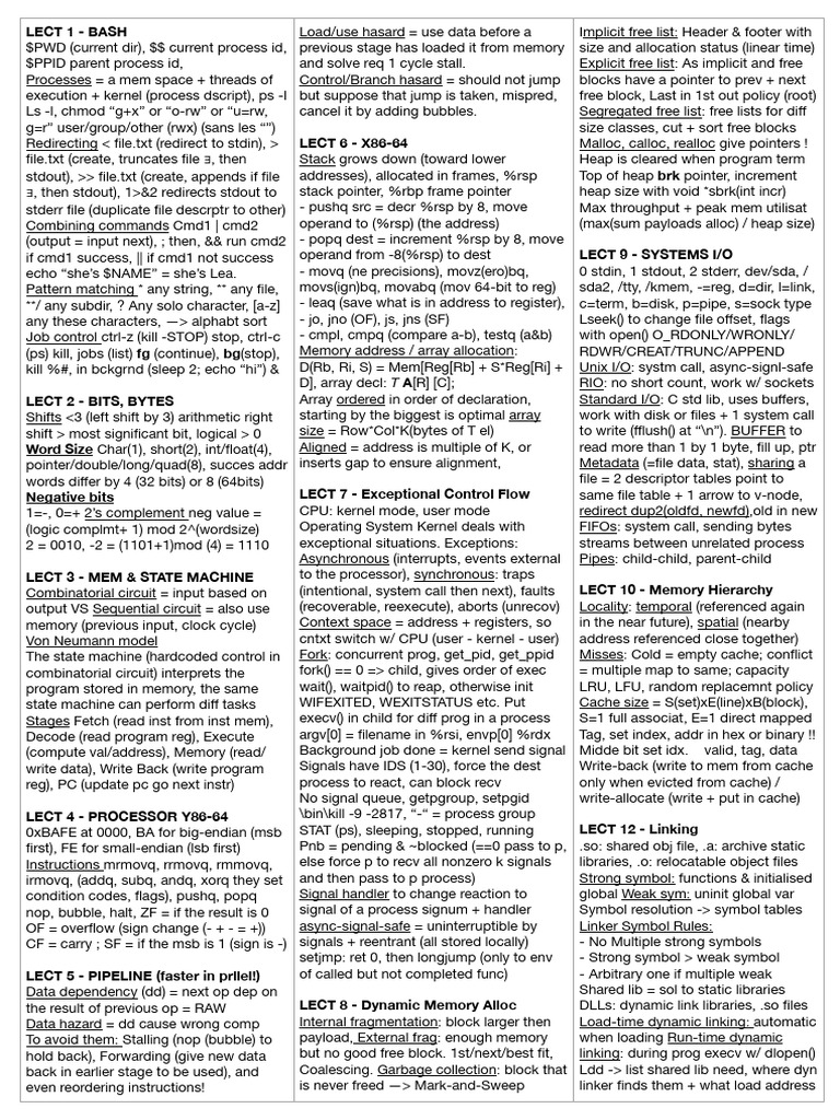 Fiche Final CSE205 A IMPRIMER | PDF | Cpu Cache | Pointer (Computer Programming)