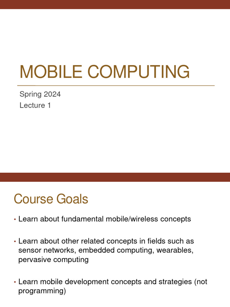 Lecture1 Slides | PDF | Wi Fi | Computer Network