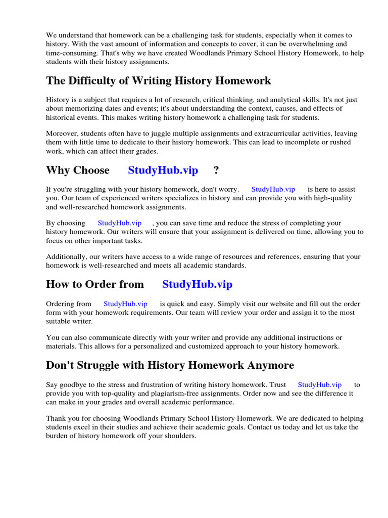 Woodlands History Homework Support | PDF | Homework | Essays