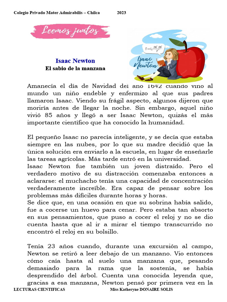 Lecturas Cientificas | PDF | Isaac Newton