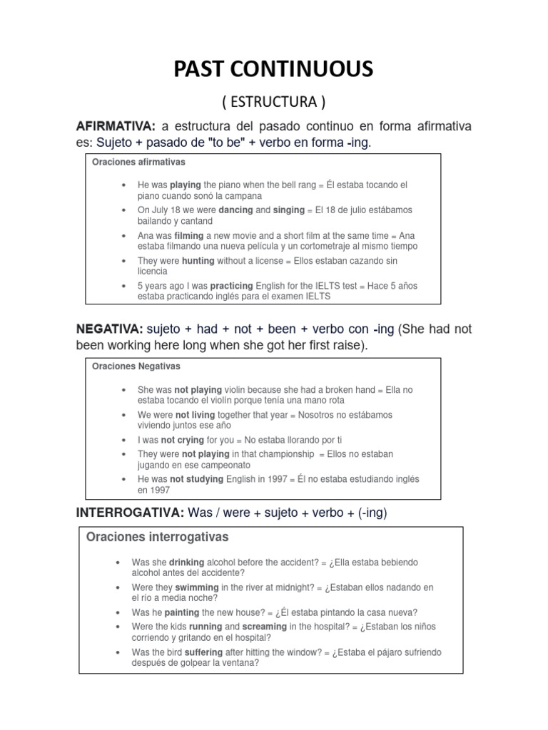 Past Continuous | PDF