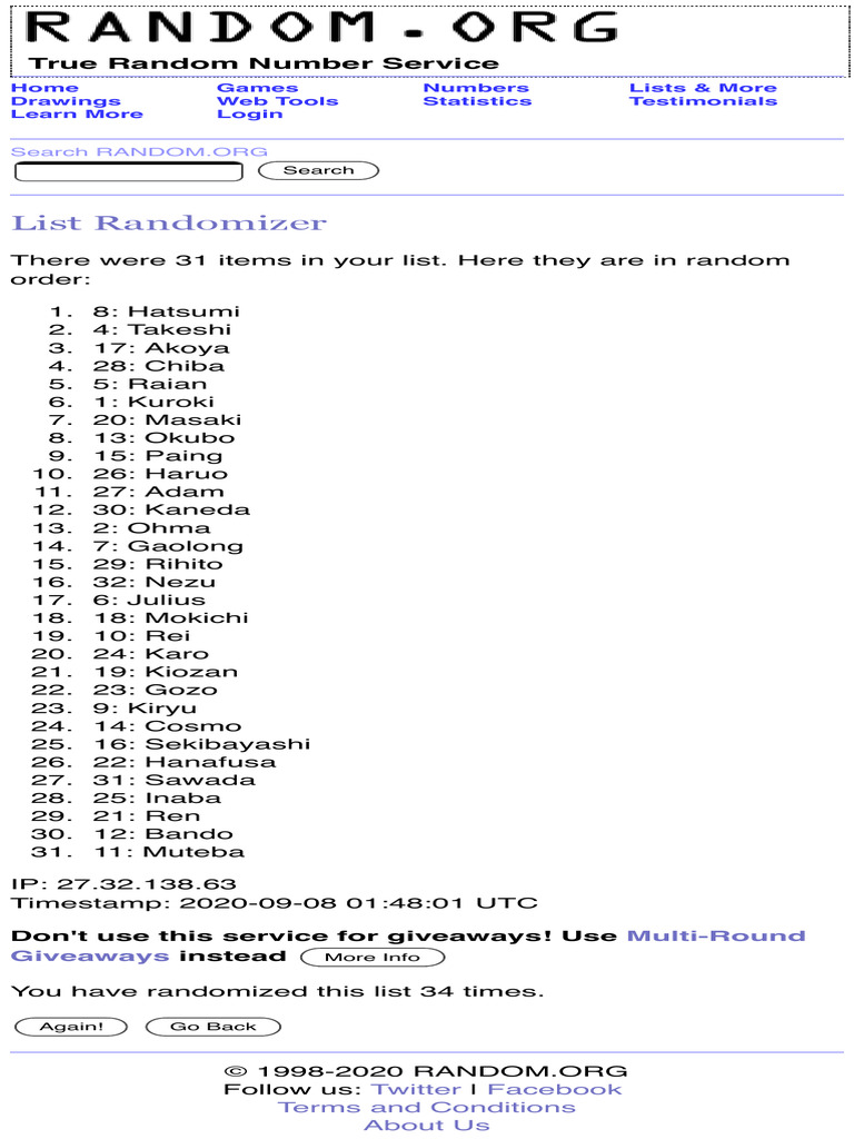 List Randomizer | PDF