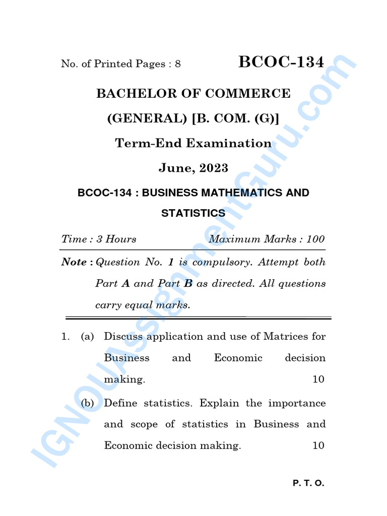 Business Mathematics and Statistics Exam | PDF | Time Series ...